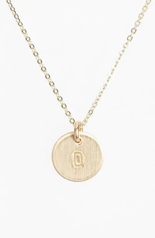 NASHELLE 14k-gold Fill Initial Mini Circle Necklace - 14k Gold Fill D