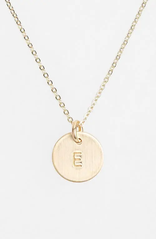 NASHELLE 14k-gold Fill Initial Mini Circle Necklace - 14k Gold Fill E