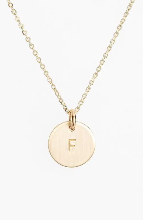 NASHELLE 14k-gold Fill Initial Mini Circle Necklace - 14k Gold Fill F
