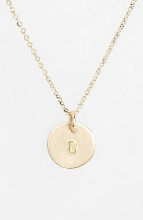 NASHELLE 14k-gold Fill Initial Mini Circle Necklace - 14k Gold Fill G