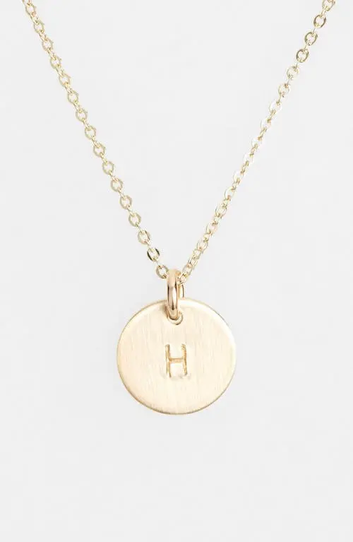 NASHELLE 14k-gold Fill Initial Mini Circle Necklace - 14k Gold Fill H
