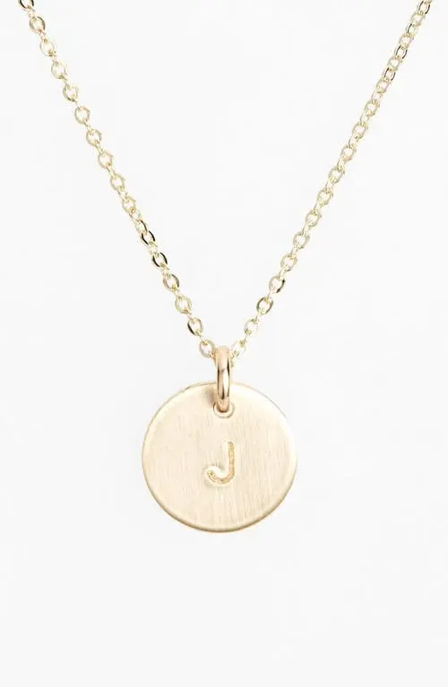 NASHELLE 14k-gold Fill Initial Mini Circle Necklace - 14k Gold Fill J