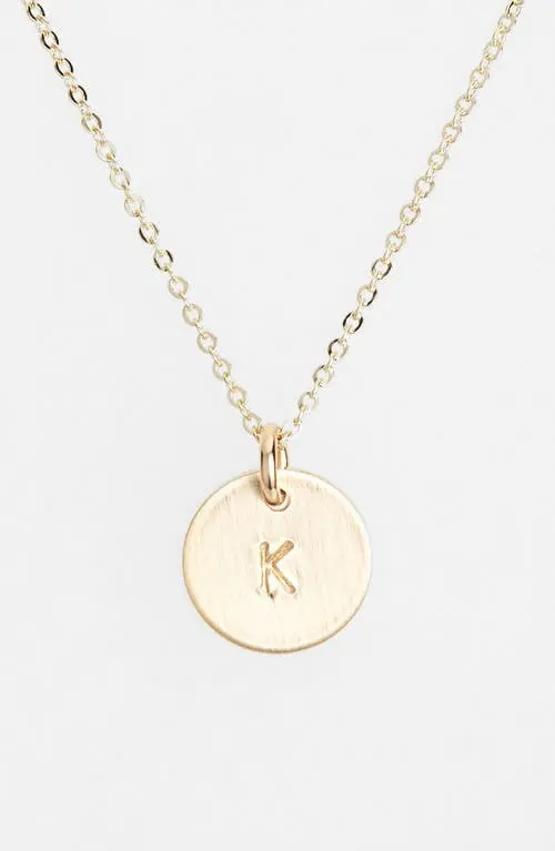 NASHELLE 14k-gold Fill Initial Mini Circle Necklace - 14k Gold Fill K