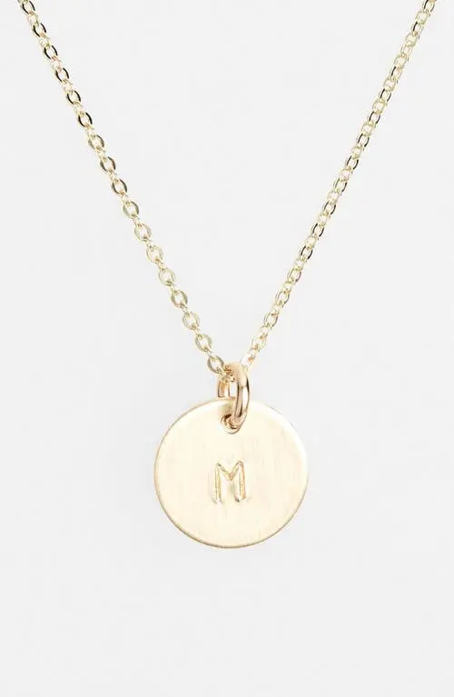 NASHELLE 14k-gold Fill Initial Mini Circle Necklace - 14k Gold Fill M