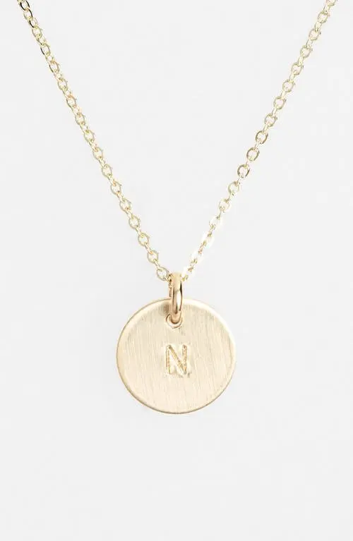 NASHELLE 14k-gold Fill Initial Mini Circle Necklace - 14k Gold Fill N