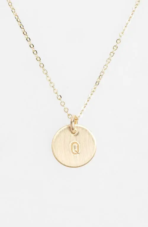 NASHELLE 14k-gold Fill Initial Mini Circle Necklace - 14k Gold Fill Q