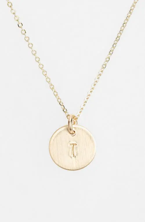 NASHELLE 14k-gold Fill Initial Mini Circle Necklace - 14k Gold Fill T
