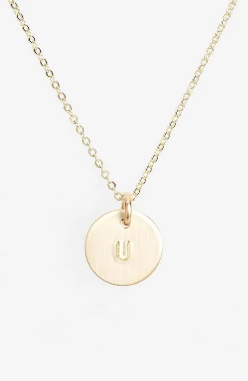 NASHELLE 14k-gold Fill Initial Mini Circle Necklace - 14k Gold Fill U