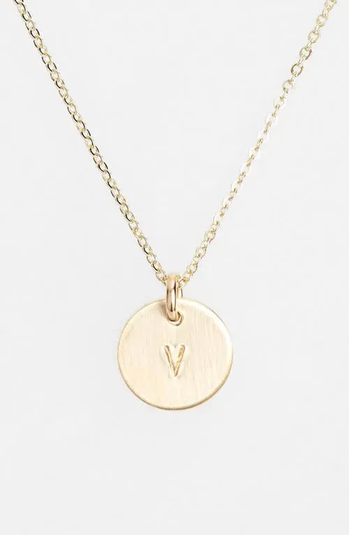 NASHELLE 14k-gold Fill Initial Mini Circle Necklace - 14k Gold Fill V