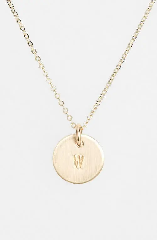 NASHELLE 14k-gold Fill Initial Mini Circle Necklace - 14k Gold Fill W
