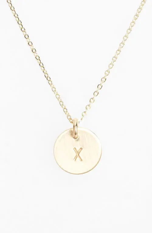 NASHELLE 14k-gold Fill Initial Mini Circle Necklace - 14k Gold Fill X