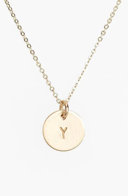 NASHELLE 14k-gold Fill Initial Mini Circle Necklace - 14k Gold Fill Y