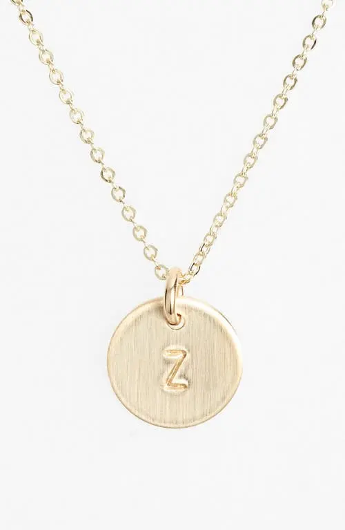 NASHELLE 14k-gold Fill Initial Mini Circle Necklace - 14k Gold Fill Z