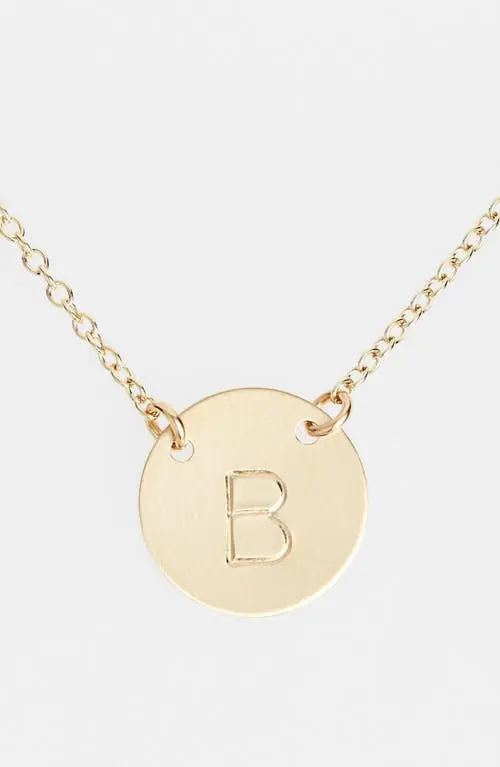 NASHELLE 14k-gold Fill Initial Disc Necklace - 14k Gold Fill B