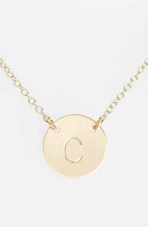 NASHELLE 14k-gold Fill Initial Disc Necklace - 14k Gold Fill C