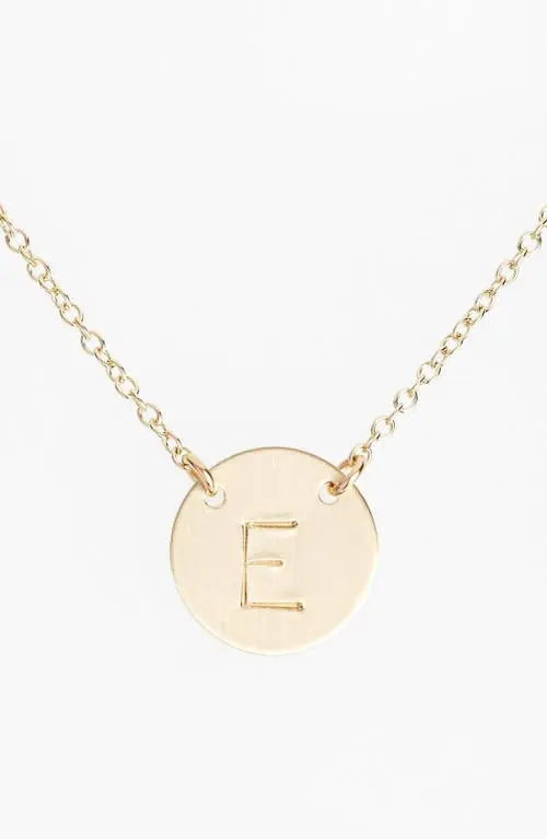 NASHELLE 14k-gold Fill Initial Disc Necklace - 14k Gold Fill E