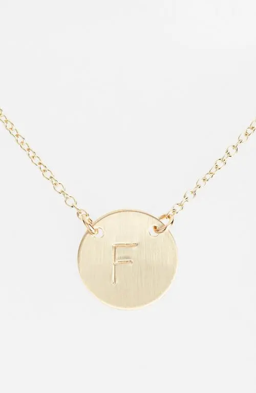 NASHELLE 14k-gold Fill Initial Disc Necklace - 14k Gold Fill F