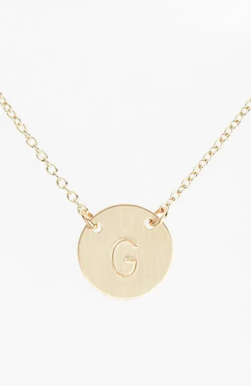 NASHELLE 14k-gold Fill Initial Disc Necklace - 14k Gold Fill G