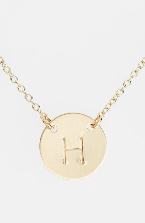 NASHELLE 14k-gold Fill Initial Disc Necklace - 14k Gold Fill H