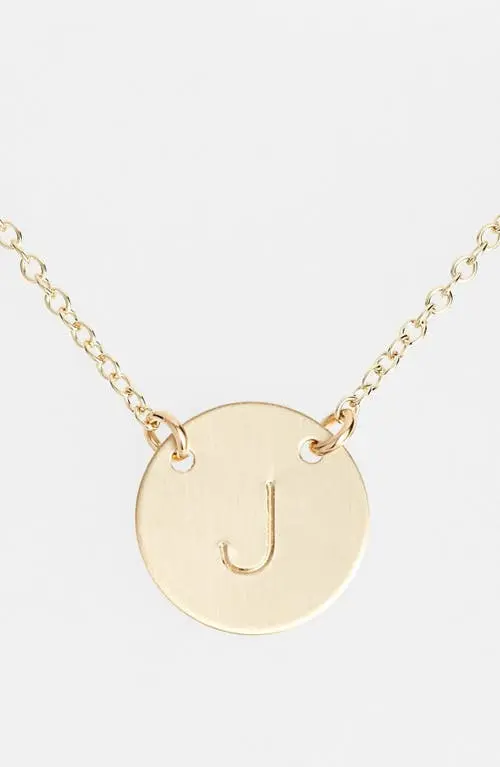 NASHELLE 14k-gold Fill Initial Disc Necklace - 14k Gold Fill J