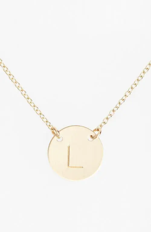 NASHELLE 14k-gold Fill Initial Disc Necklace - 14k Gold Fill L