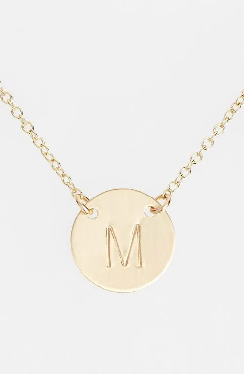 NASHELLE 14k-gold Fill Initial Disc Necklace - 14k Gold Fill M