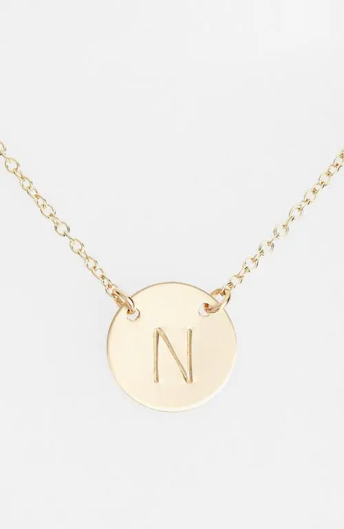NASHELLE 14k-gold Fill Initial Disc Necklace - 14k Gold Fill N