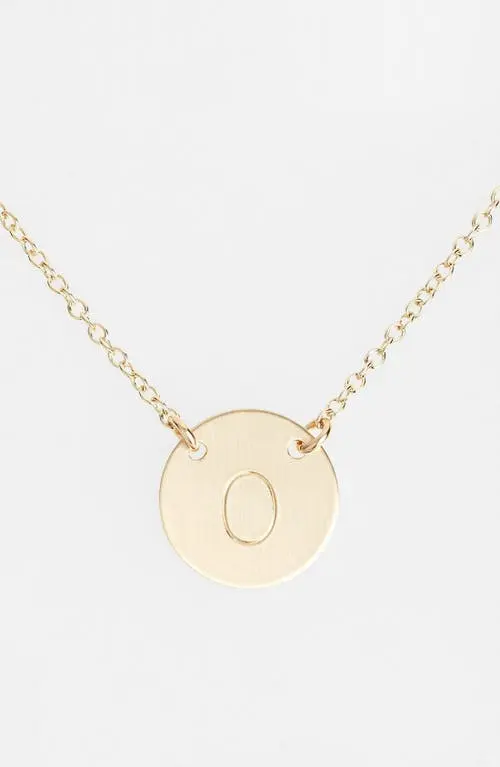 NASHELLE 14k-gold Fill Initial Disc Necklace - 14k Gold Fill O