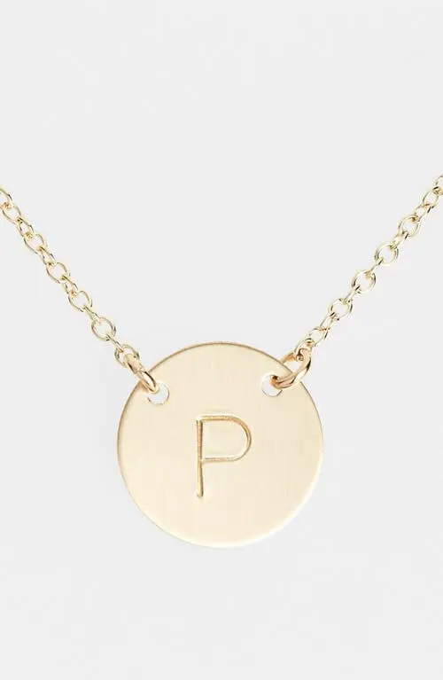 NASHELLE 14k-gold Fill Initial Disc Necklace - 14k Gold Fill P