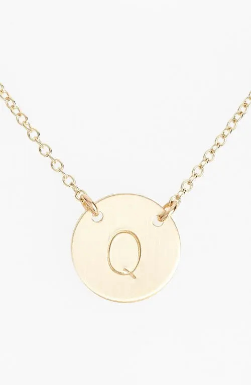 NASHELLE 14k-gold Fill Initial Disc Necklace - 14k Gold Fill Q