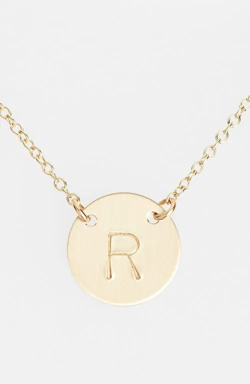 NASHELLE 14k-gold Fill Initial Disc Necklace - 14k Gold Fill R