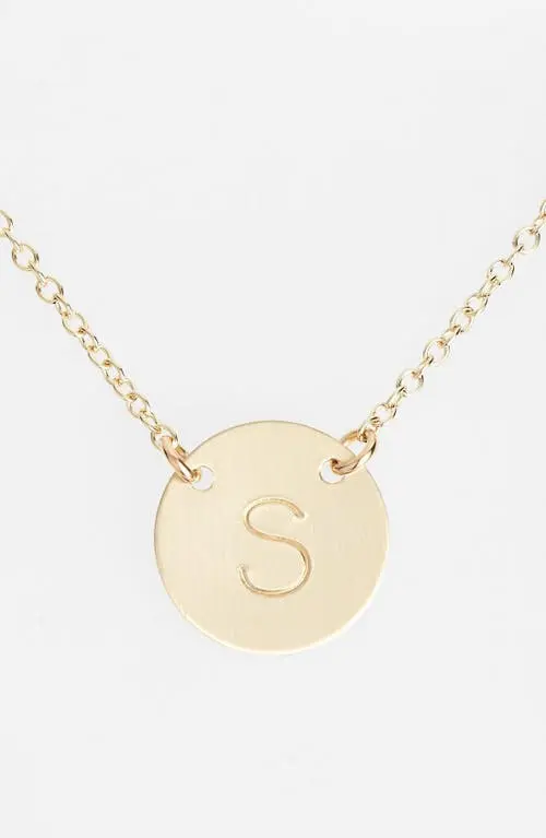 NASHELLE 14k-gold Fill Initial Disc Necklace - 14k Gold Fill S