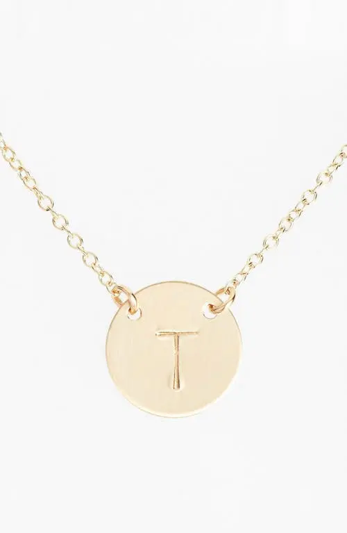 NASHELLE 14k-gold Fill Initial Disc Necklace - 14k Gold Fill T