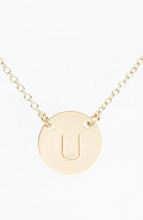 NASHELLE 14k-gold Fill Initial Disc Necklace - 14k Gold Fill U