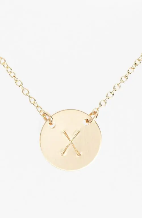 NASHELLE 14k-gold Fill Initial Disc Necklace - 14k Gold Fill X