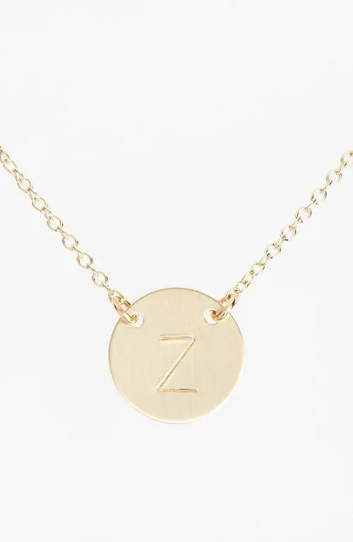 NASHELLE 14k-gold Fill Initial Disc Necklace - 14k Gold Fill Z