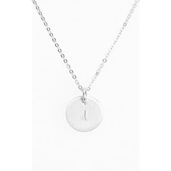 NASHELLE Sterling Silver Initial Mini Disc Necklace - Sterling Silver I