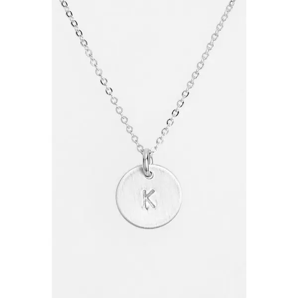 NASHELLE Sterling Silver Initial Mini Disc Necklace - Sterling Silver K