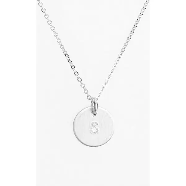 NASHELLE Initial Mini Disc Necklace - Sterling Silver S