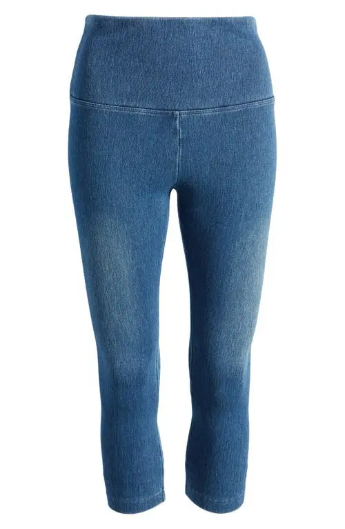 Lyssé Ntials Denim Capri Leggings - Midwash