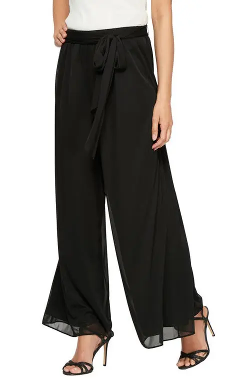 Alex Evenings Tie Waist Mesh Pants