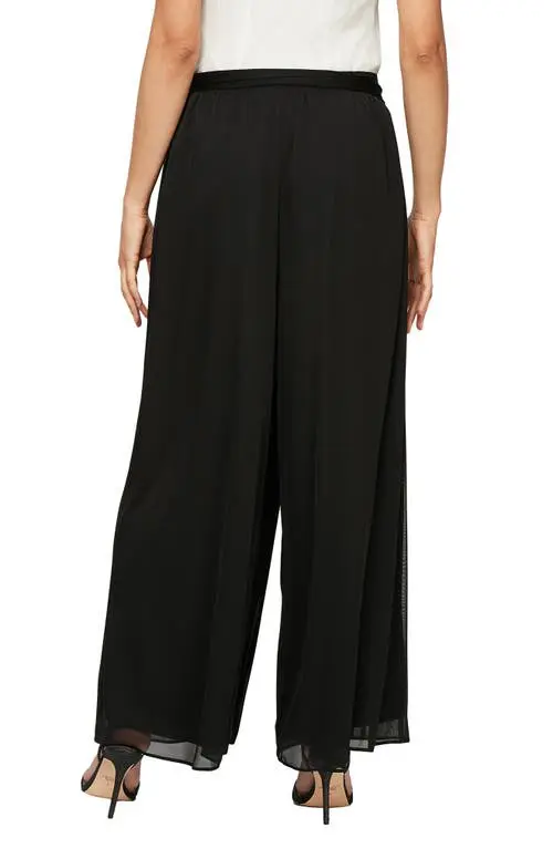Alex Evenings Tie Waist Mesh Pants