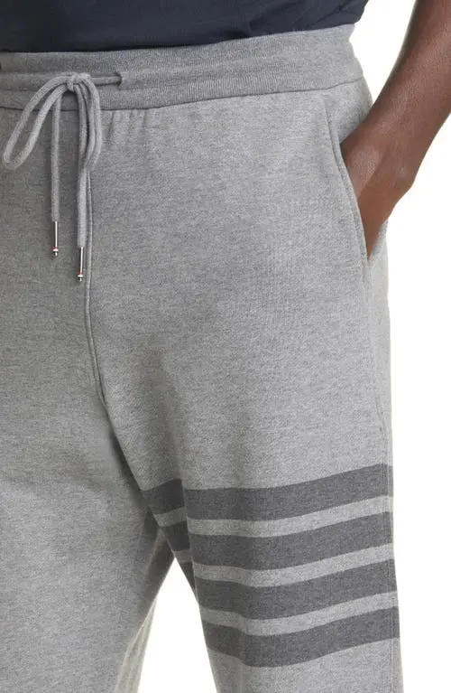 Thom Browne Tonal 4-bar Cotton Joggers - Med Grey