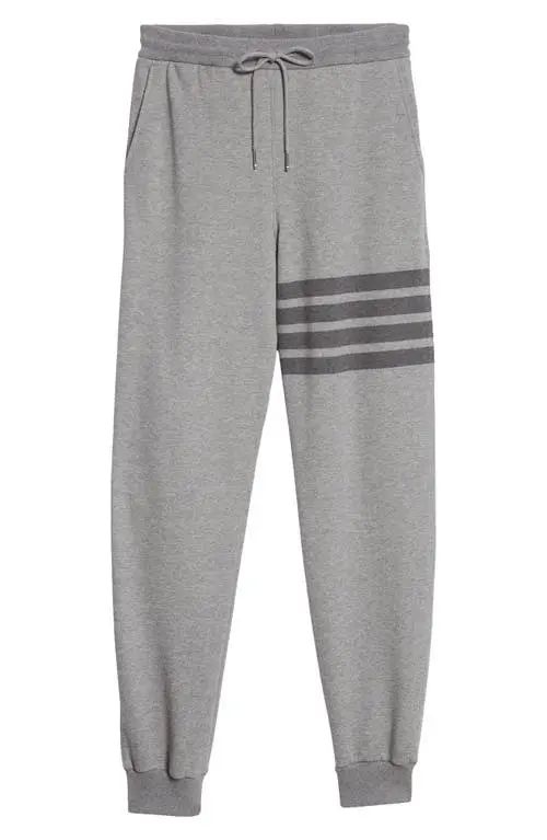 Thom Browne Tonal 4-bar Cotton Joggers - Med Grey