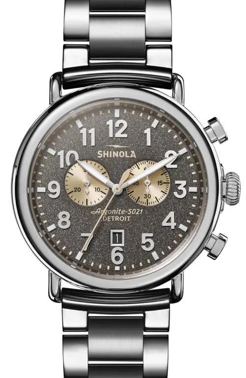 Shinola The Runwell Chrono Bracelet Watch - Silver/grey/cream/silver