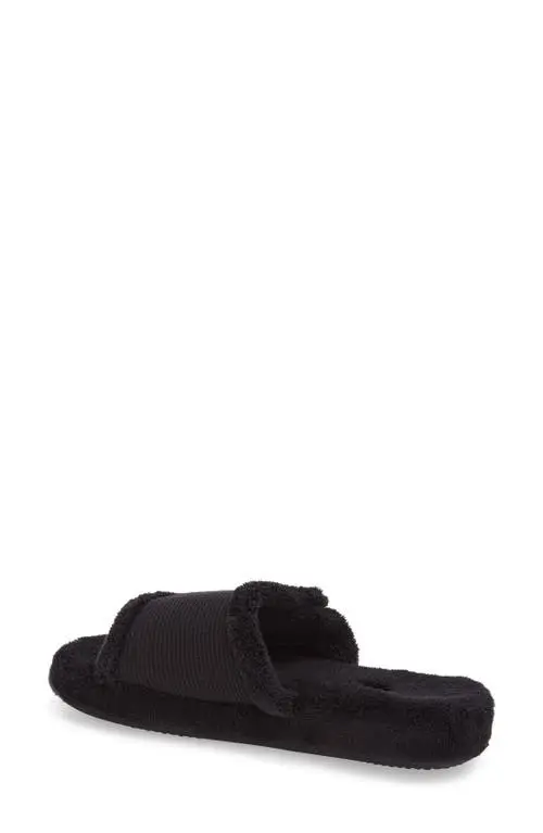Acorn Waffle Spa Slide Slipper - Black