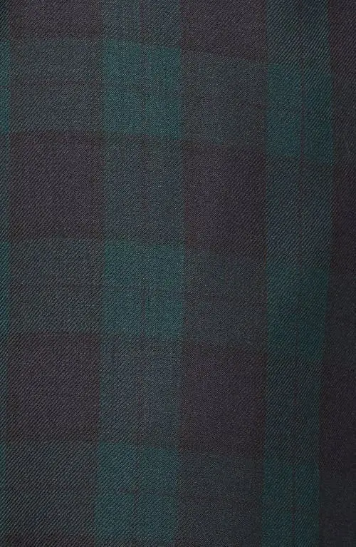 Berle Touch Finish Plaid Wool Trousers - Green