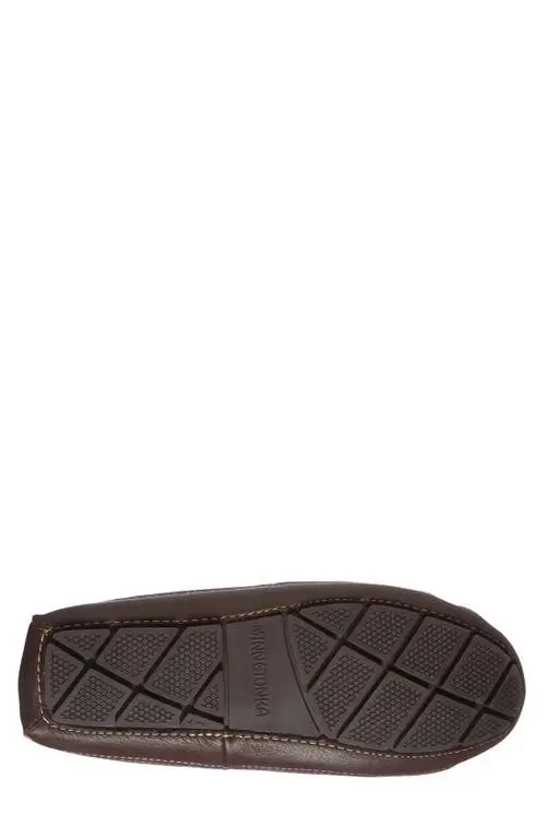 Minnetonka Genuine Shearling Leather Slipper - Chocolate