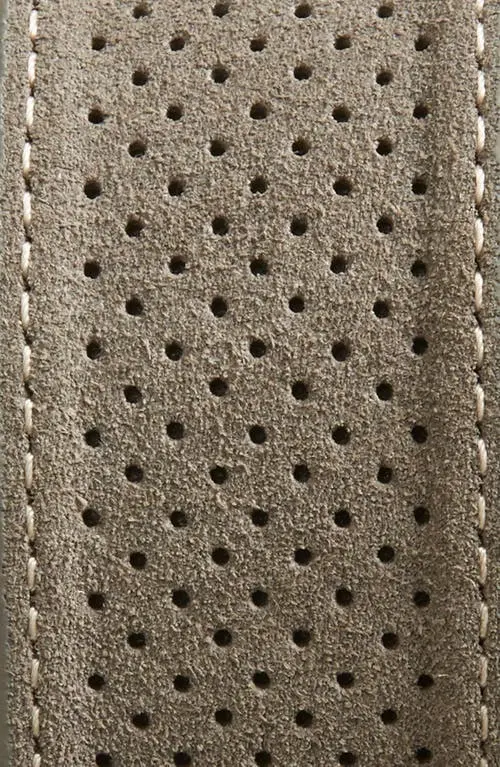 Johnston & Murphy Perforated Suede Belt - Gray Suede Leather
