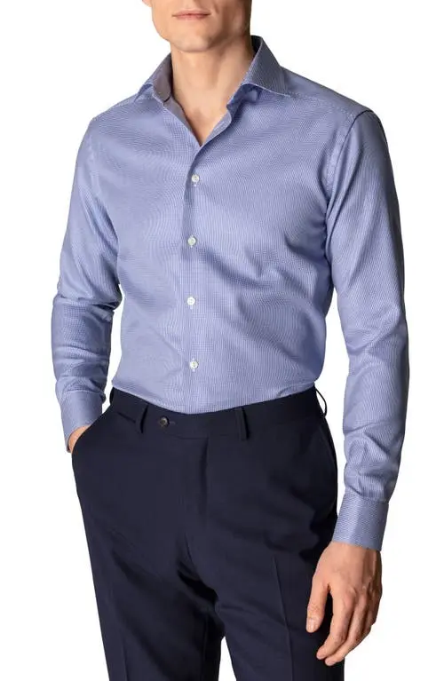 Eton Slim Fit Houndstooth Cotton Dress Shirt